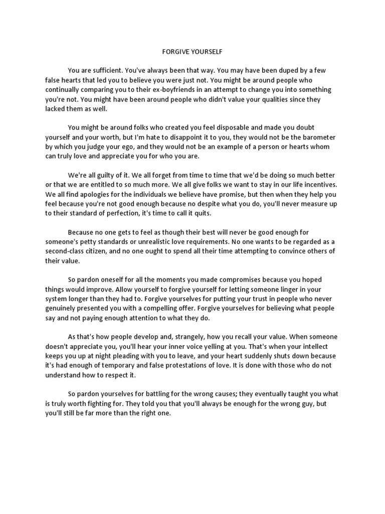 Forgive Yourself | PDF