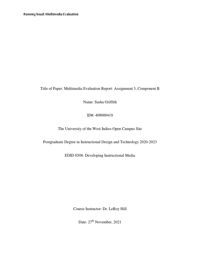 Griffiths Edid6508-Evaluationreport | PDF | Multimedia | Page Layout