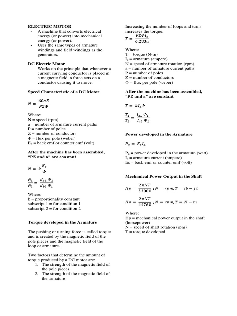 Electric Motor | PDF | Electric Motor | Horsepower