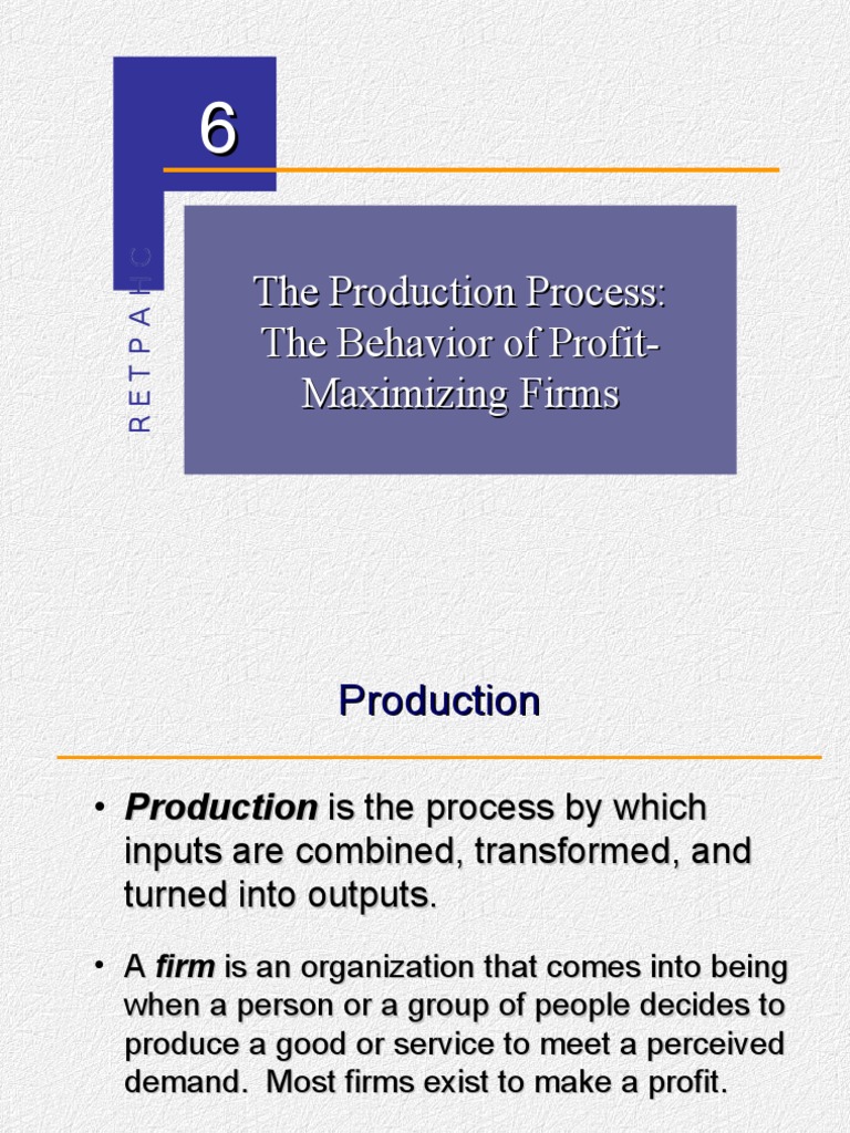 The Production Process: The Behavior of Profit-Maximizing Firms | PDF ...