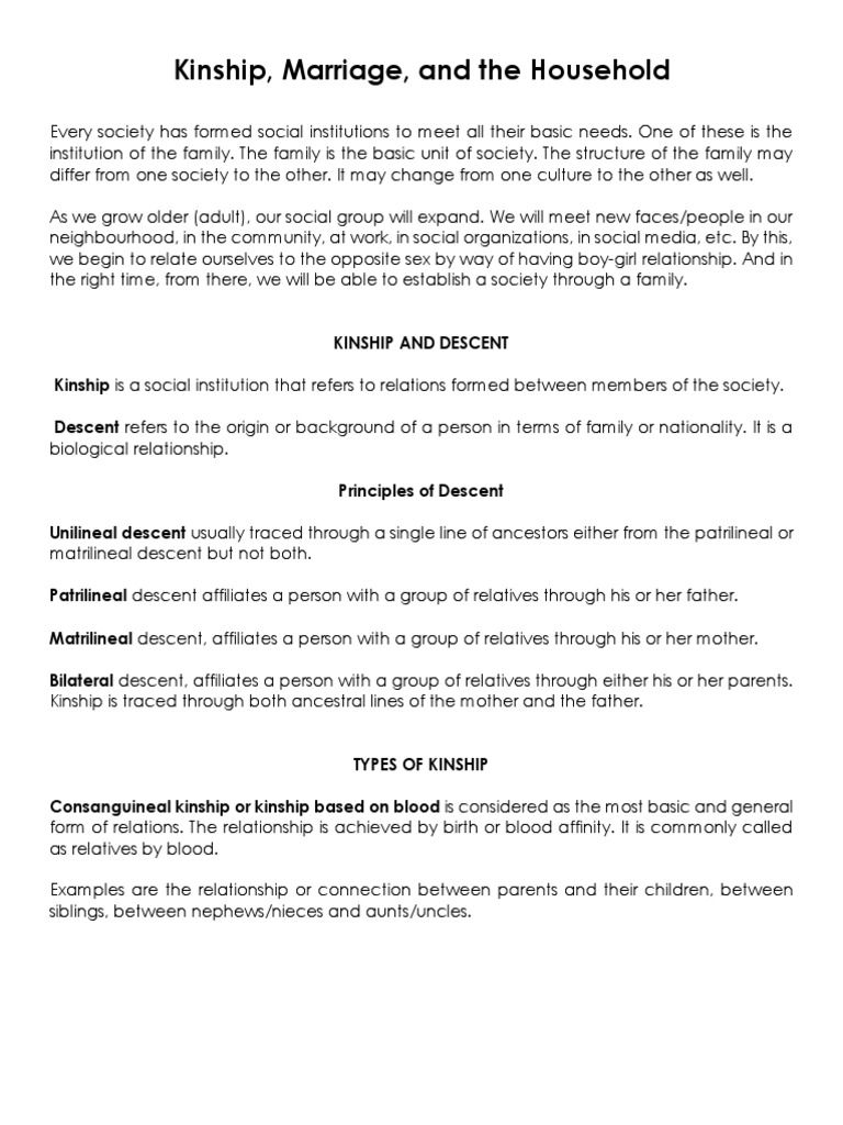 Kinship, Marriage, and The Household | PDF | Marriage | Family
