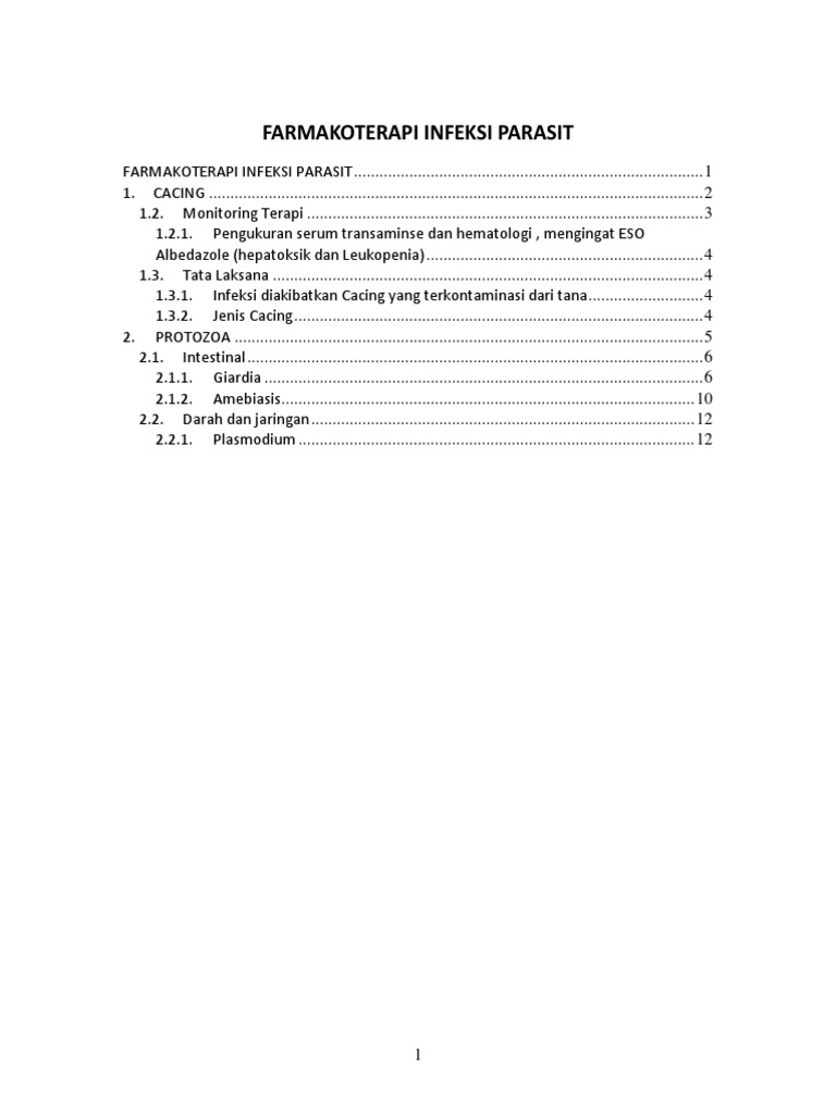 Infeksi Parasit Map | PDF