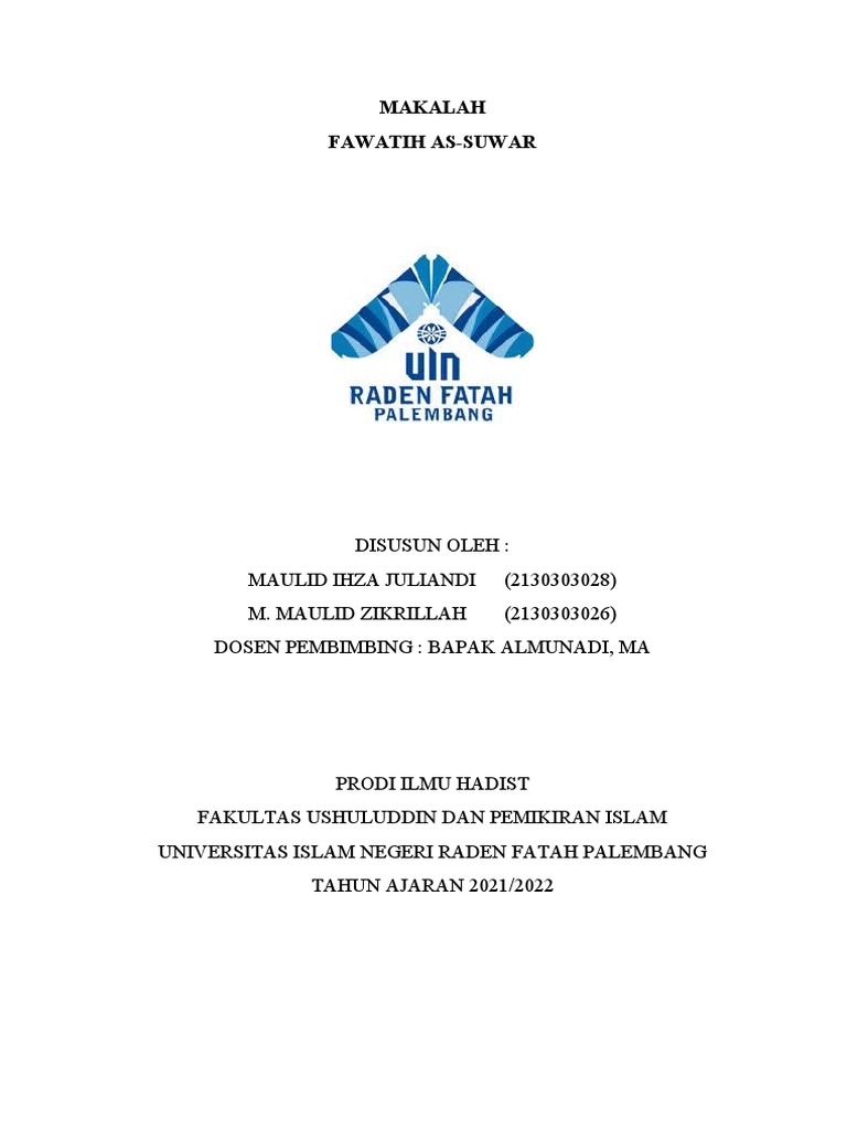 MAKALAH Fawatih As-Suwar | PDF | Seni & Disiplin Bahasa | Kajian Bahasa Asing