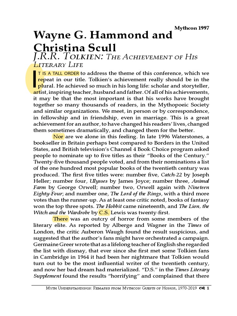 mc28 Hammond and Scull Ad1 Pi | PDF | J. R. R. Tolkien | The Hobbit