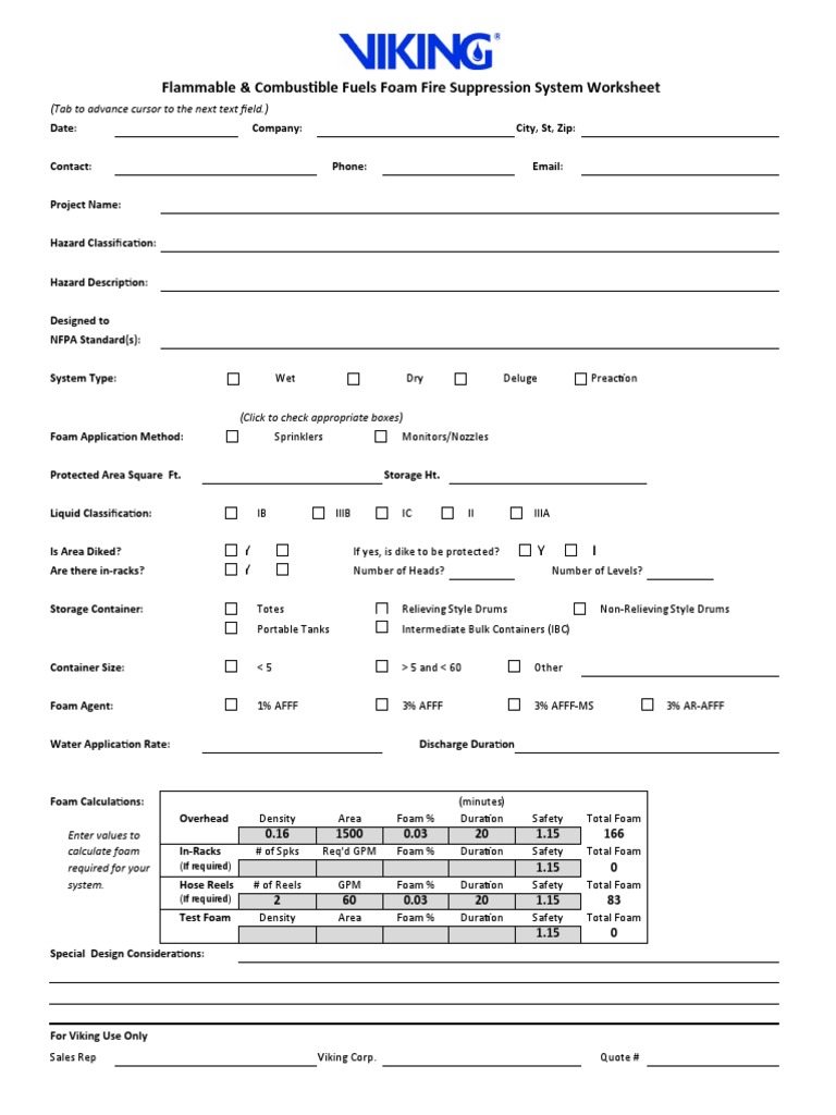 Flammable Combustible Worksheet May2018 0 | PDF | Fire Protection ...
