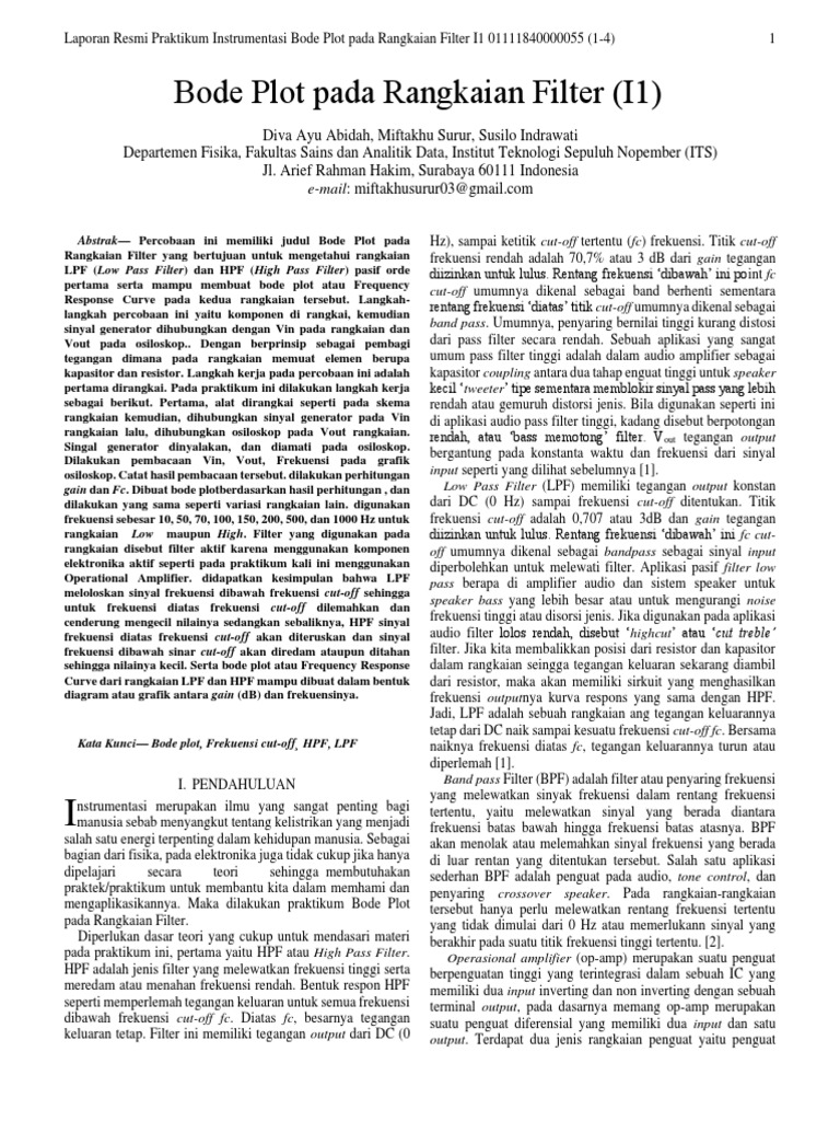 I1 Bode Plot | PDF | Sains & Matematika | Teknologi & Rekayasa