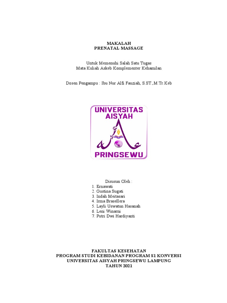 Makalah Prenatal Massage Uap | PDF