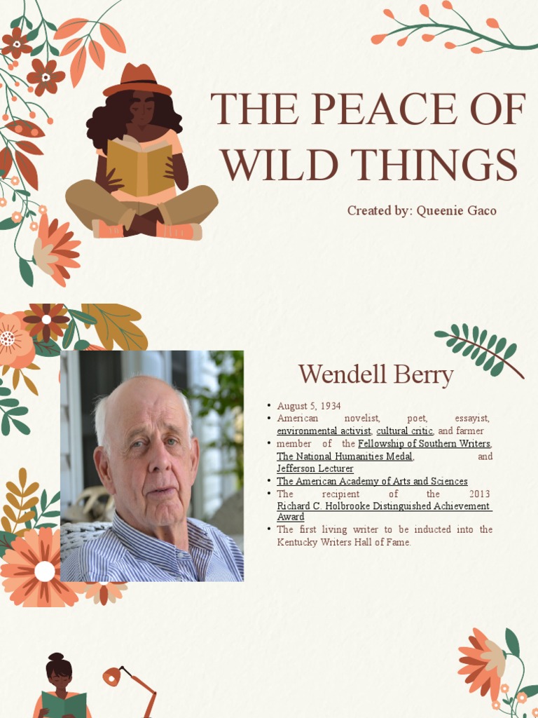 Wendell Berry (The Peace of Wild Things) | PDF | Planets | Poetry