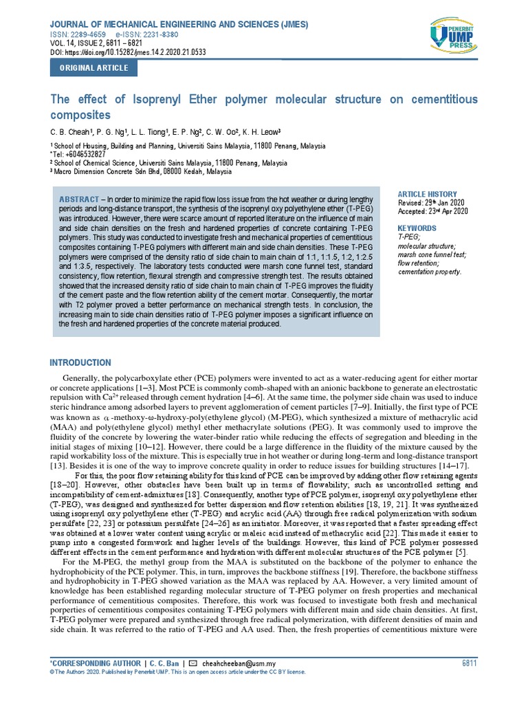 The Effect of Isoprenyl Ether Polymer Molecular Structure On ...