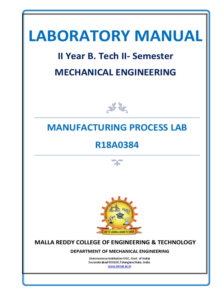 Laboratory Manual: II Year B. Tech II-Semester Mechanical Engineering ...