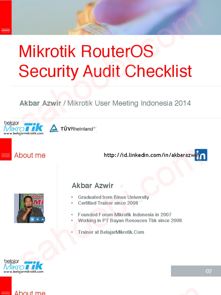 Mikrotik Routeros Security Audit Checklist: Akbar Azwir / Mikrotik User ...