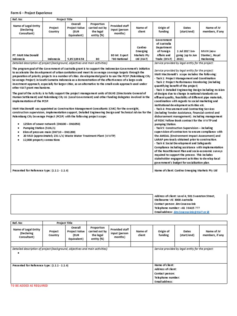 KFW Wosusokas - EOI Form-6 in Word | PDF | Sewage Treatment | Economies