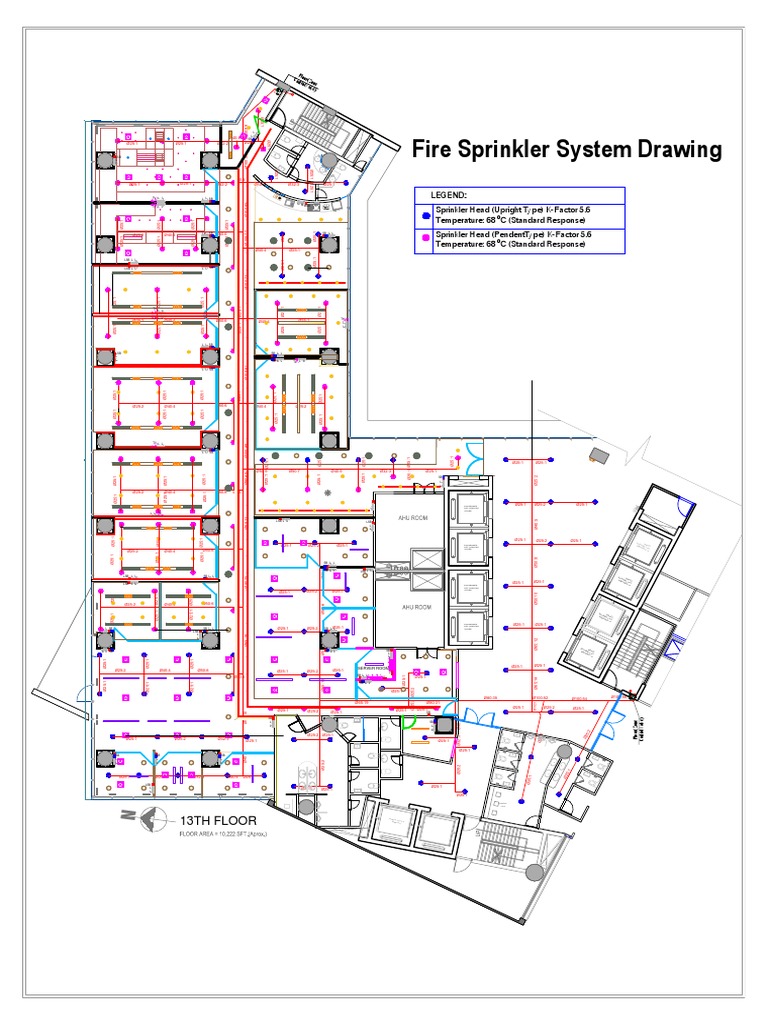 Fire Sprinkler System Drawing | PDF | Building Engineering | Temperature