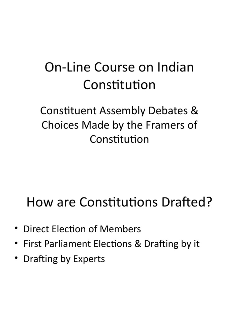 Constituent Assembly Debates & Choices | PDF | Government Of India ...