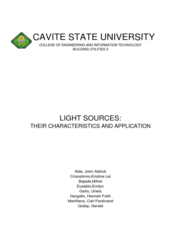 Group 5 - Light Sources - Written Report | PDF | Incandescent Light ...