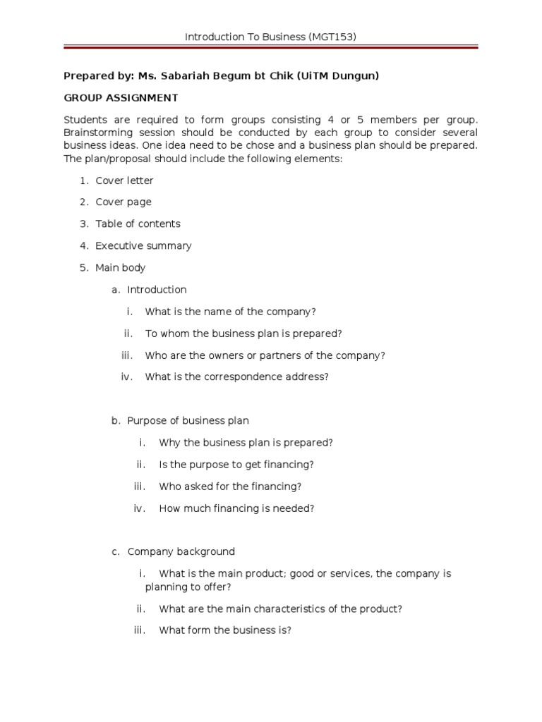 Assgmnt MGT153 | PDF | Business Plan | Business