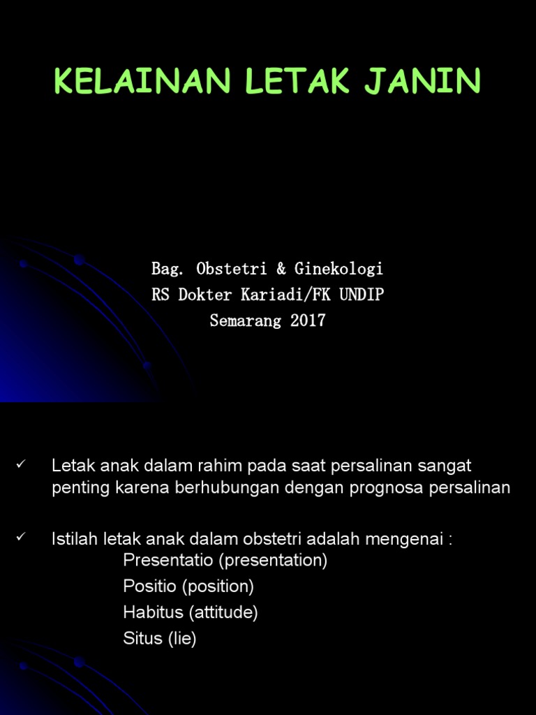 Kelainan Letak Janin | PDF