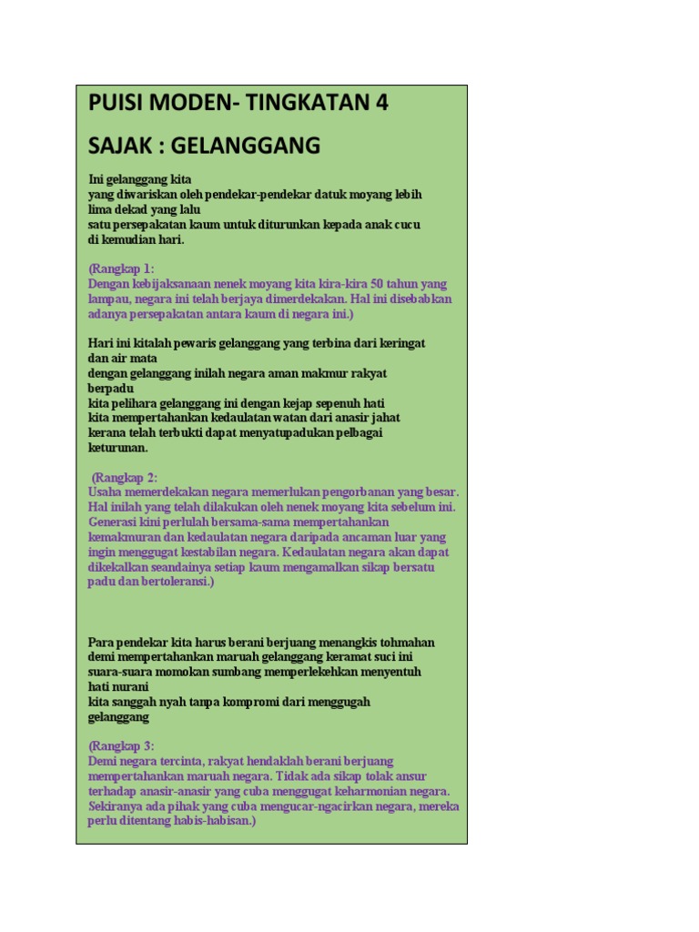 Puisi Moden-Sajak Gelanggang | PDF