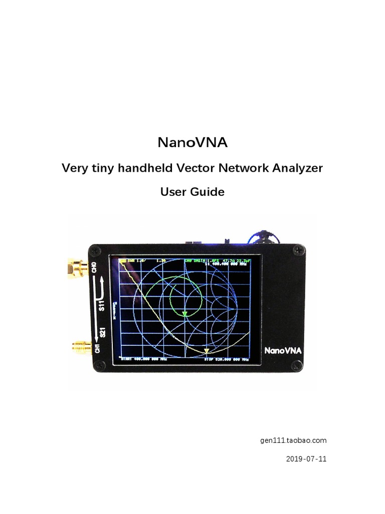 Nanovna: Very Tiny Handheld Vector Network Analyzer User Guide | PDF | Calibration | Frequency