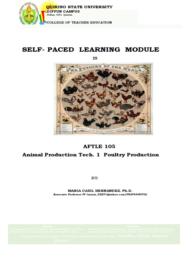 Self-Paced Learning Module: AFTLE 105 Animal Production Tech. 1 Poultry ...