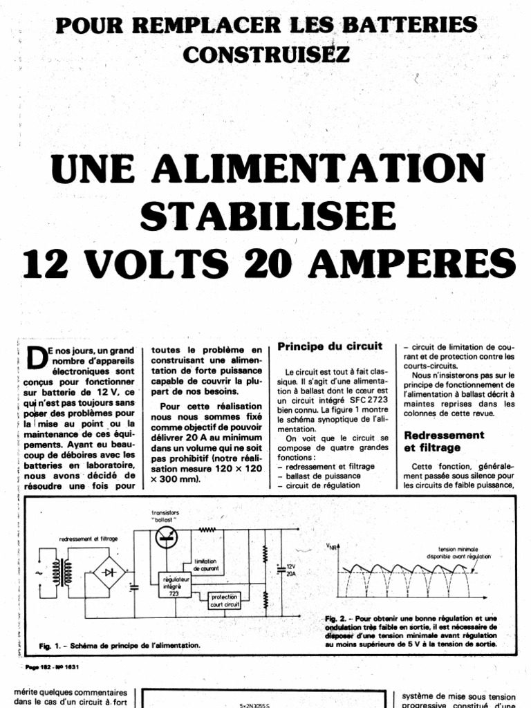 Alimentation stabilisée 12V 20A schéma | PDF