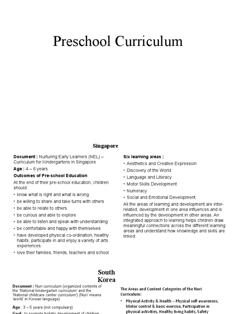 New Preschool Curriculum | PDF | Preschool | Curriculum