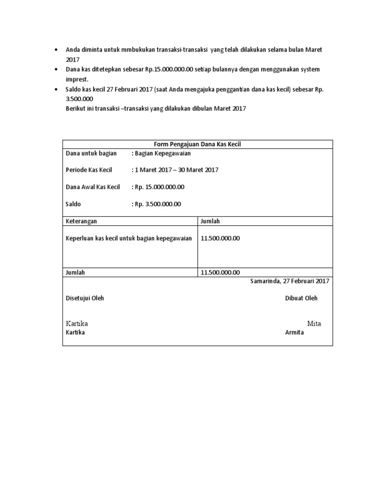 Rekap Transaksi Kas Kecil | PDF