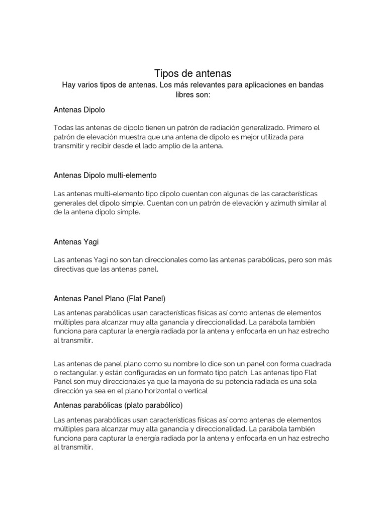 Tipos de Antenas | PDF