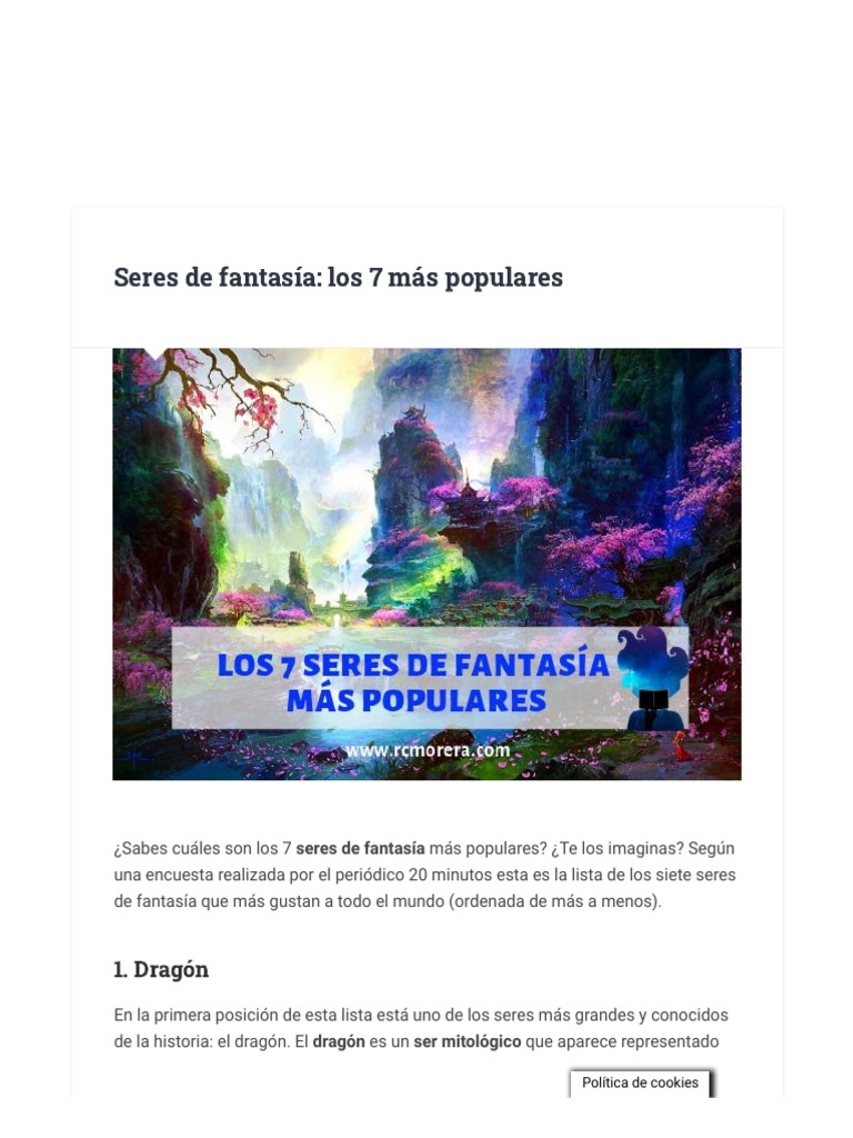 Seres de Fantasía - Los 7 Más Populares | PDF | Hadas | Hombres lobo