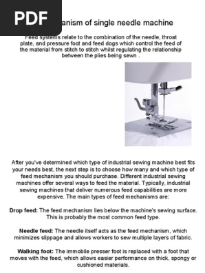 What Is Drop Feed Mechanism Sewing Machines