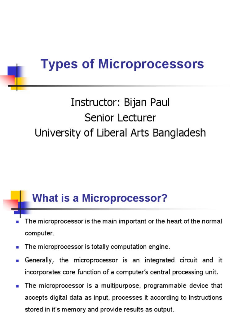 3.types of Microprocessors | PDF | Central Processing Unit | Computer Architecture