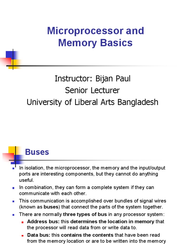 Microprocessor and Memory Basics | PDF | Computer Data Storage ...