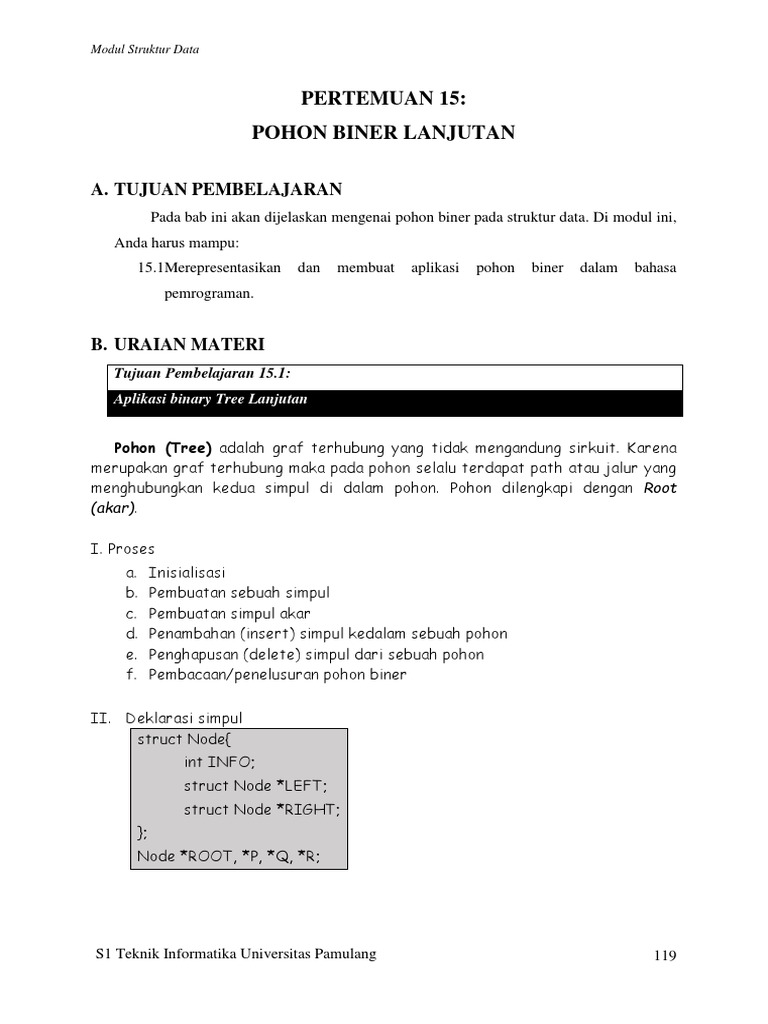 Pertemuan 15 Pohon Biner Lanjutan | PDF