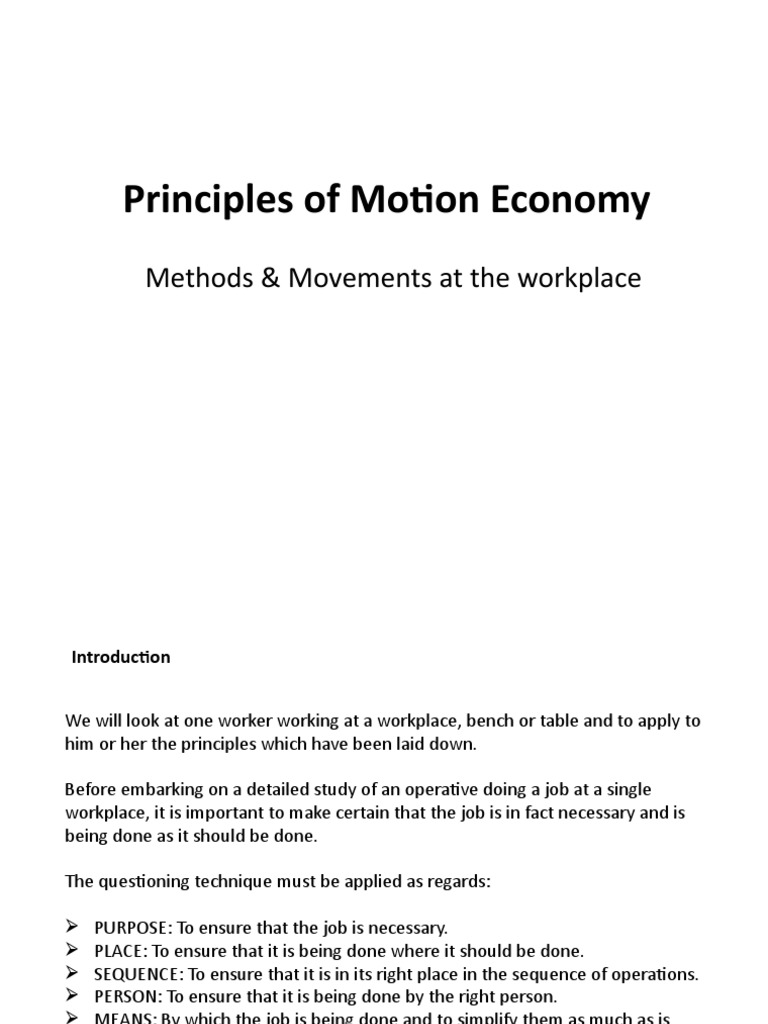 Motion Economy | PDF