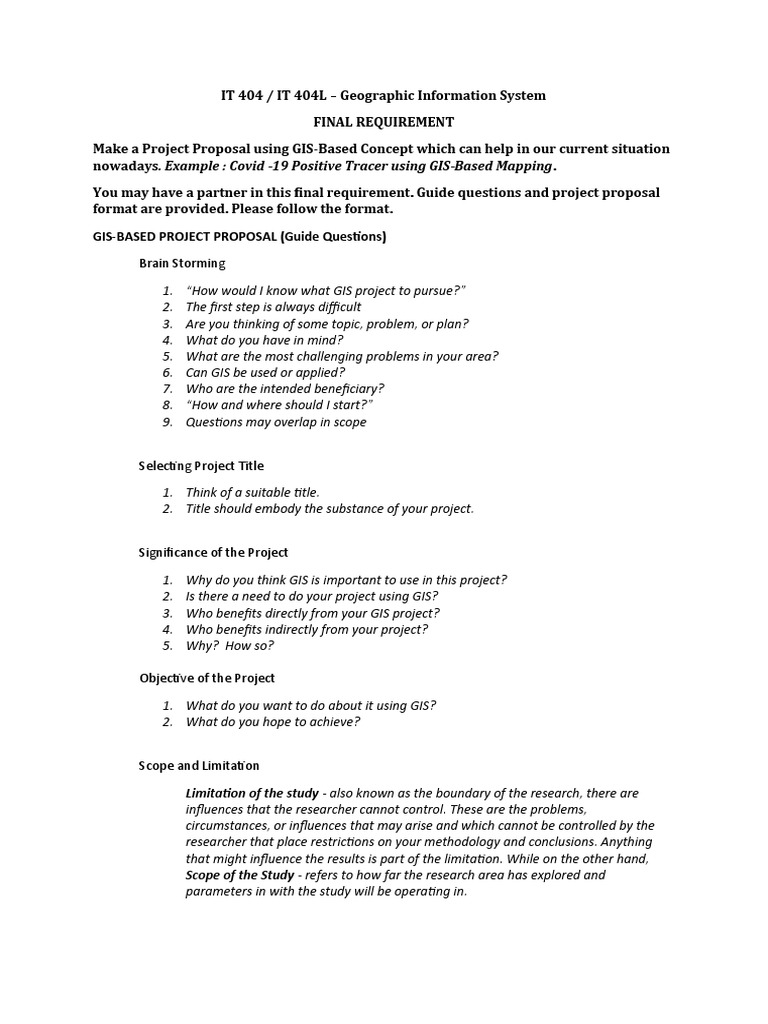 Final Requirements (Project Proposal) | PDF | Geographic Information ...