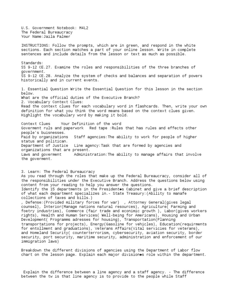 M4L2 U.S. Government Notebook | PDF | United States National Security ...