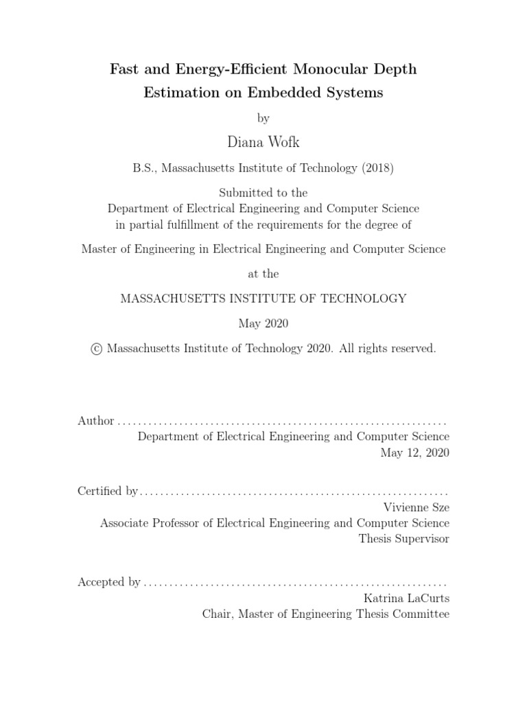 Fast and Energy-Efficient Monocular Depth Estimation On Embedded Systems | PDF | Deep Learning ...