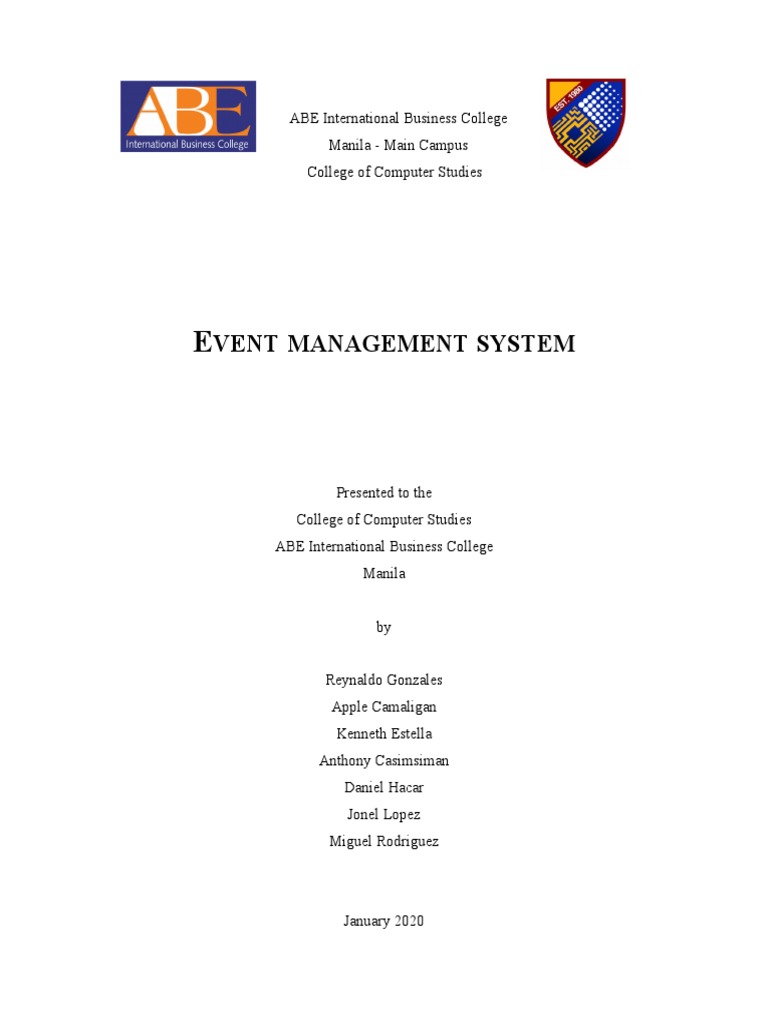 Event Management System | PDF | User (Computing) | Software