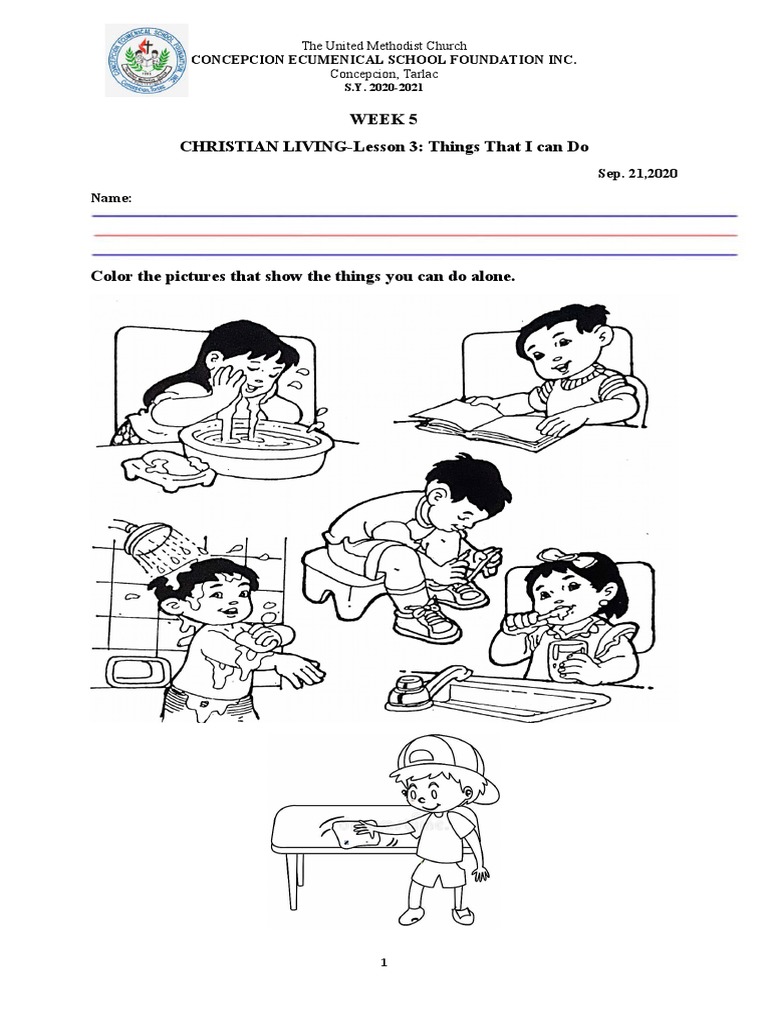 Week 5-Kindergarten Worksheet | PDF | Linguistics | Protestantism
