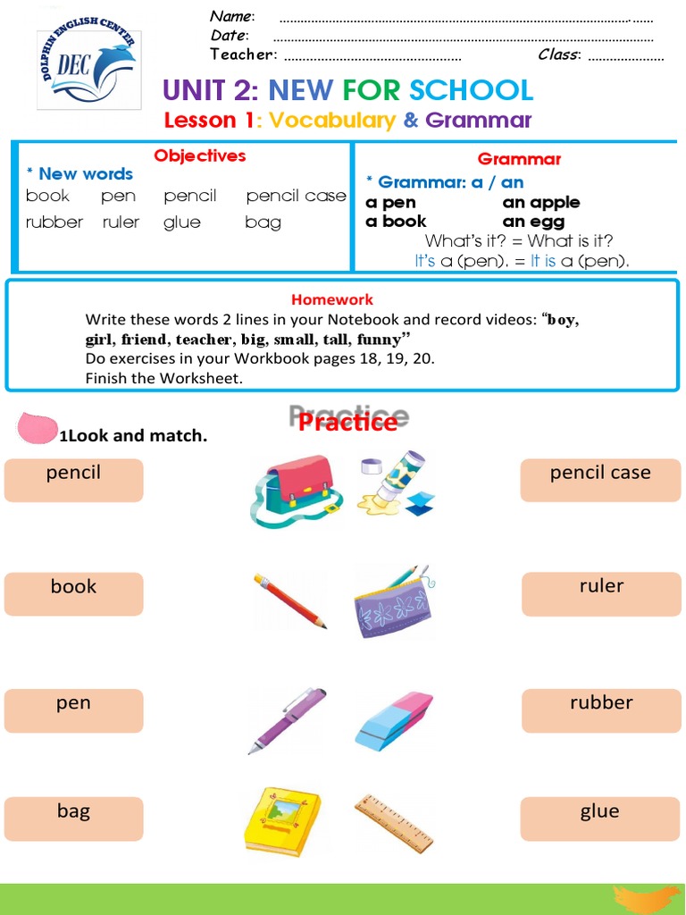 Unit 2:: School | PDF | Worksheet | Linguistics