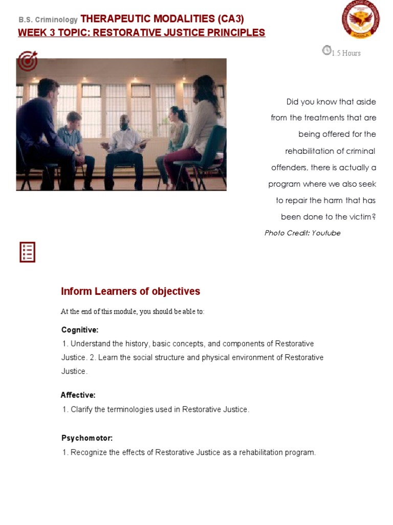 Ca3 Week3 Module | PDF | Restorative Justice | Probation Officer