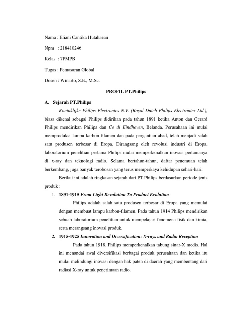Resume Perusahaan Philips-1 | PDF