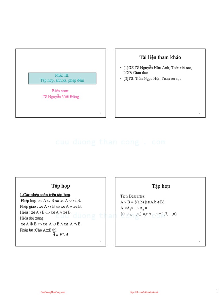 Toan Roi Rac Nguyen Viet Dong 3.tap Hop, Anh Xa, Phep Dem ...