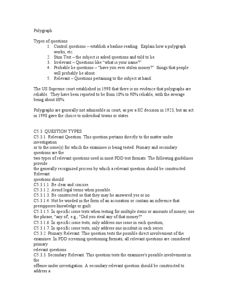 Polygraph | Download Free PDF | Polygraph | Test (Assessment)