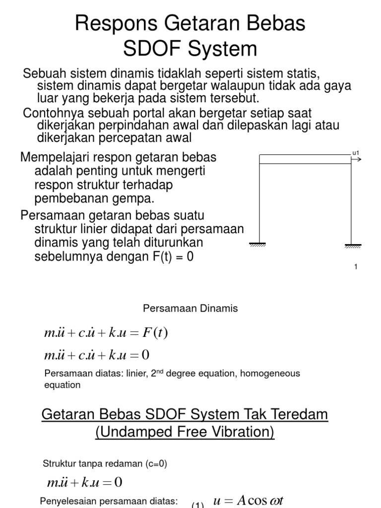 SDOF2 Respons Getaran Bebas | PDF