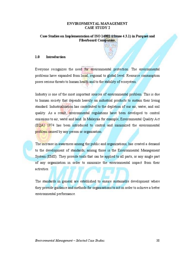 Environmental Management Case Study (ISO14001) | Air Pollution | Nature