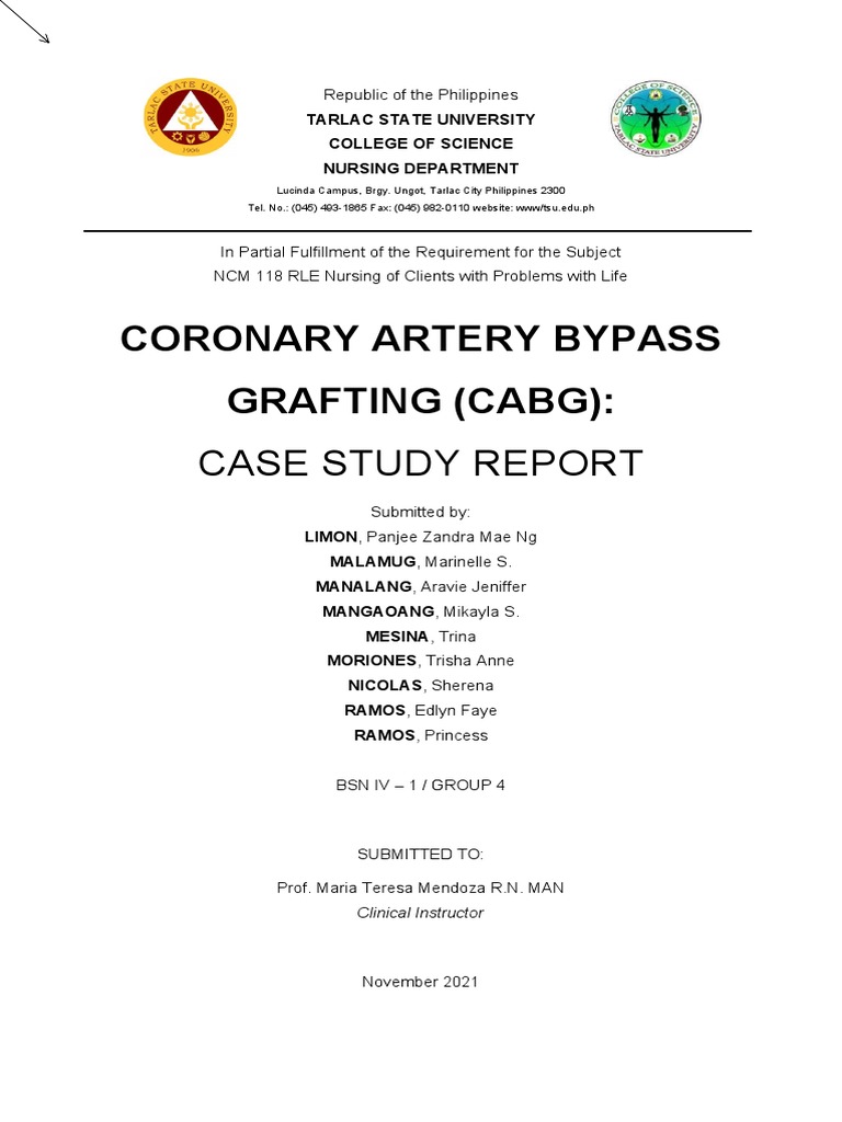 Coronary Artery Bypass Grafting (Cabg) :: Case Study Report | PDF ...