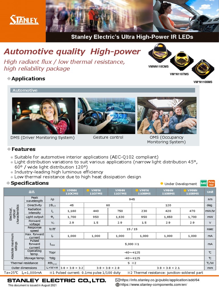 Automotive Quality High-Power: Stanley Electric's Latest High-Power IR ...