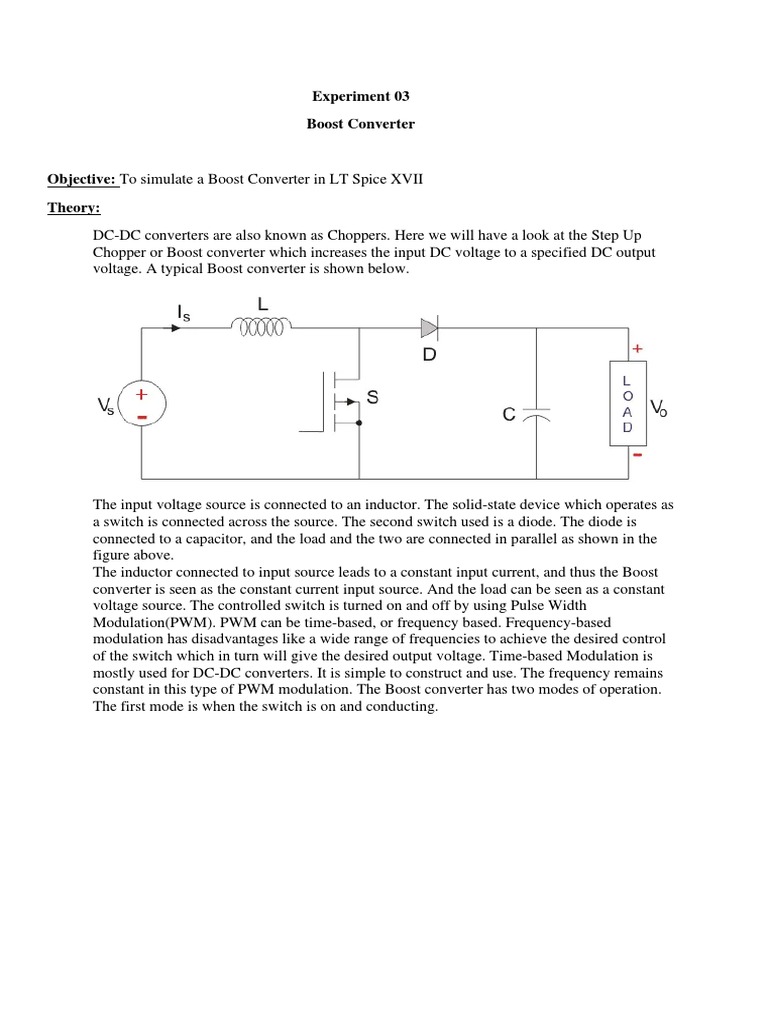 Experiment 03 Boost Converter | PDF | Power (Physics) | Information And ...