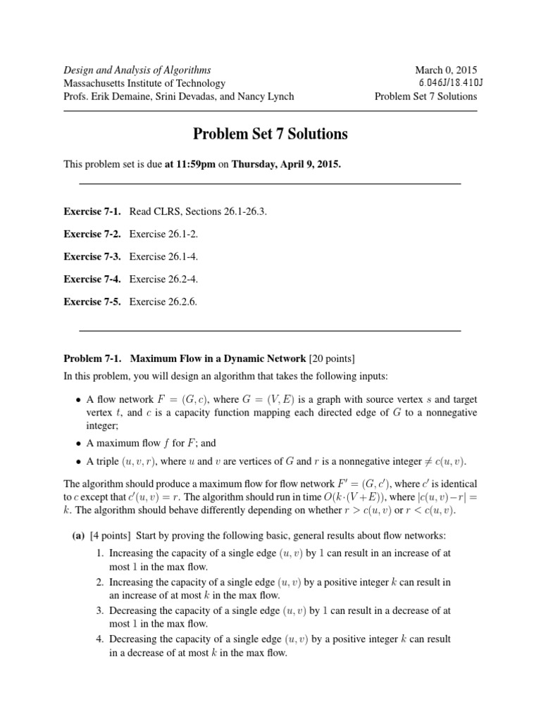 Mit6 046js15 Pset7sols Pdf Theoretical Computer Science Discrete Mathematics